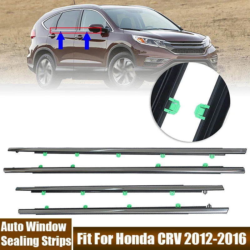 4Pcs-Set-Car-Door-Window-Decorative-Strips-Black-Rubber-Sealing-Strip ...