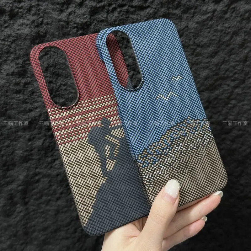 Slim Protective Carbon Fibre Grain Hard PC Back Cover for OnePlus Nord ...
