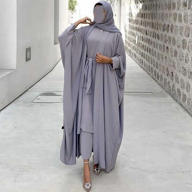 2023-Turkish-Robe-Jacket-and-Dress-Two-piece-Set-Musulmani-Islamic ...