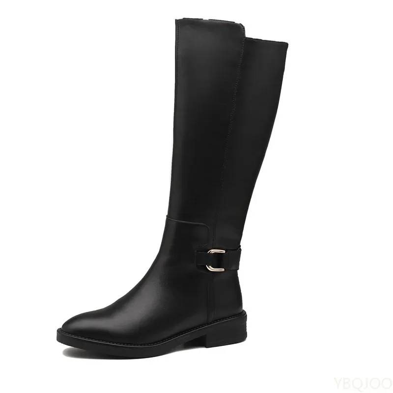Bottes à talons épais et fermeture éclair latérale pour femme, bottes à ...