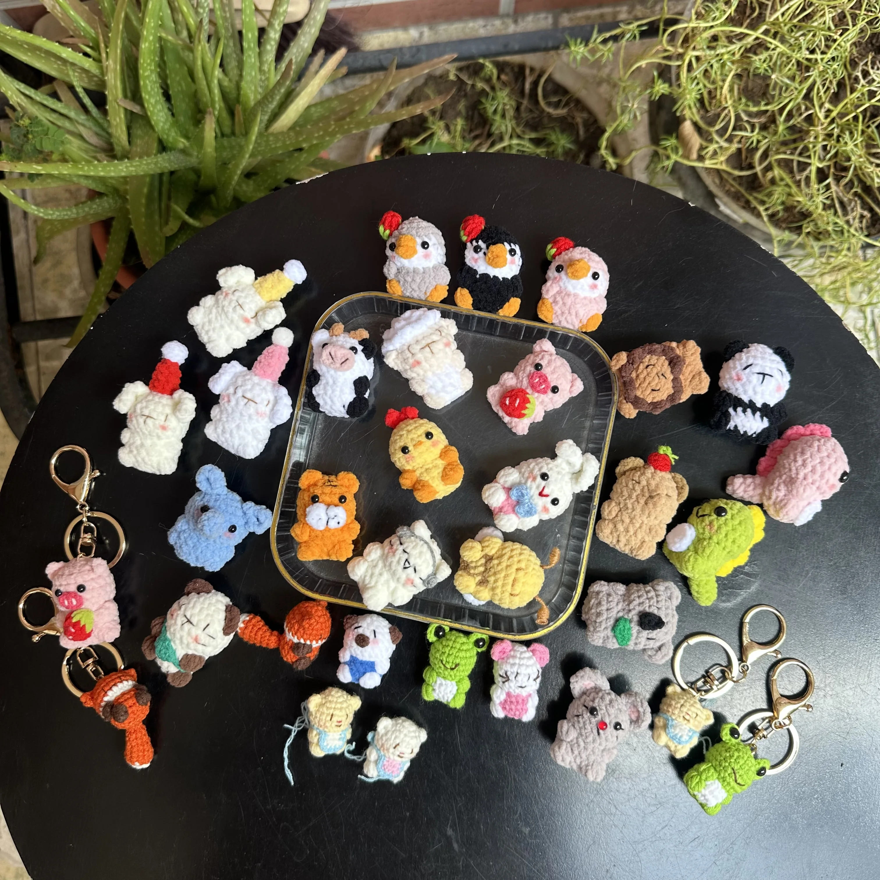 Finished 4cm DIY Mini Cute Animal Knitted Keychain Gift Crochet Keyring ...