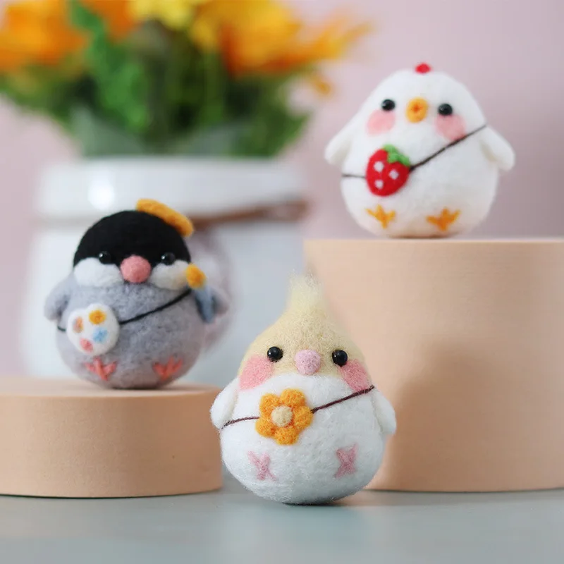 Bird-Doll-Felting-Diy-Poke-Fun-Wool-Felt-Poke-Poke-Handmade-Doll-Couple ...