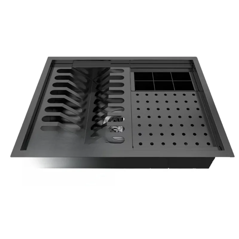 Kitchen cabinets sink drying large dishes drainer drying rack with ...