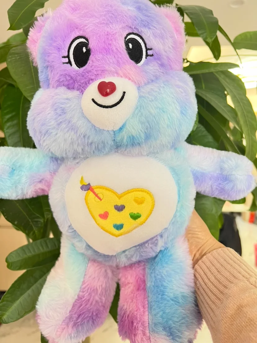 MINISO Carebears Plush Toy Rainbow Bear Blue Angry Blinking Eye Soft ...