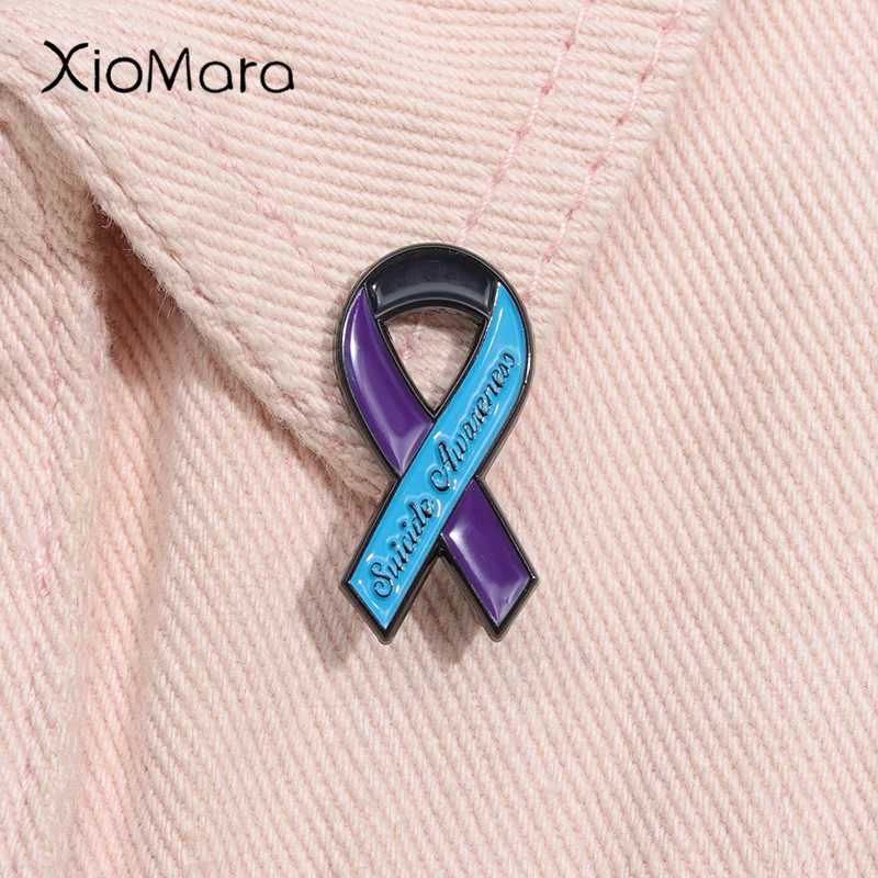 Suicide-Awareness-Ribbon-Enamel-Pin-Mental-Health-Illness-Warrior ...