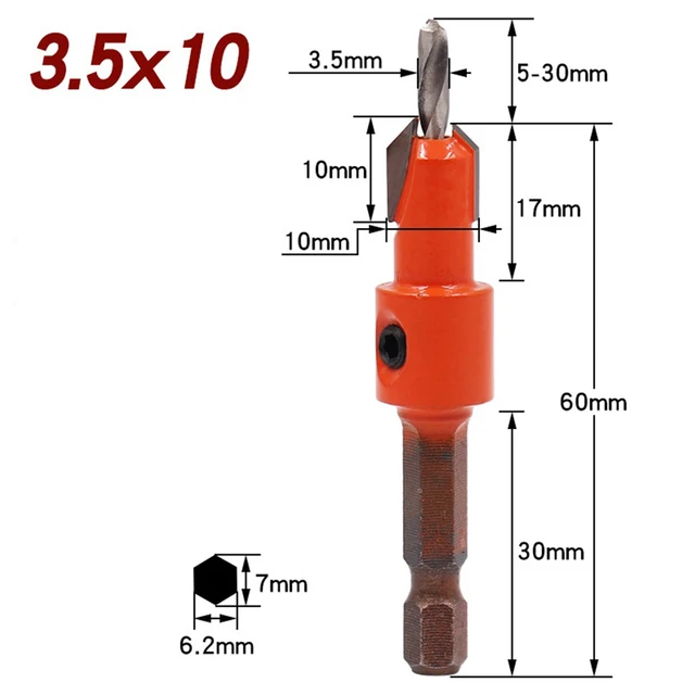 Vadonatúj Fúróbites Countersink Ellenfúrás Fúrás Tartós Hexas Szár ...