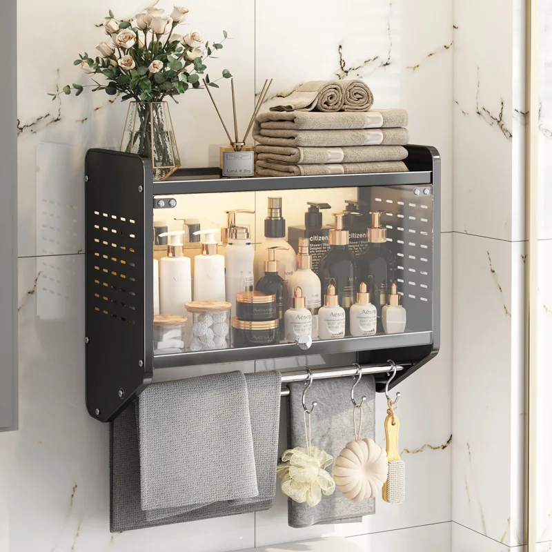 Punch-free Wall-mounted Bathroom Organizer Shelf Washstand Toilet Above ...