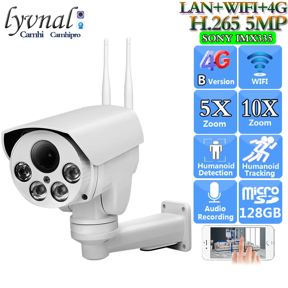 LYVNAL-3G-4G-SIM-Card-Camera-5MP-Security-IP-Camera-Wifi-PTZ-Outdoor-5X ...