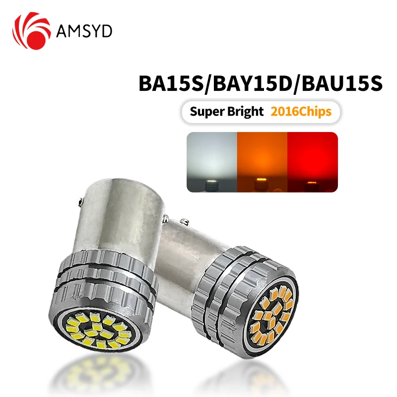 4Pcs 1156 BA15S BAU15S P21W PY21W BAY15D LED Bulb 1157 P21 5W R5W 15SMD ...