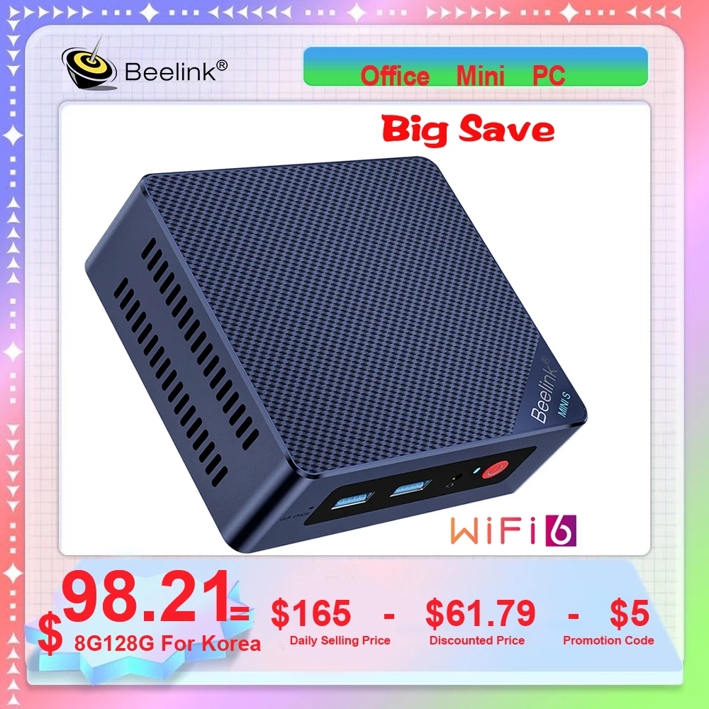 Beelink-Mini-S-Intel-11th-Gen-N5095-Mini-PC-N100-S12-Pro-DDR4-8GB-128GB ...