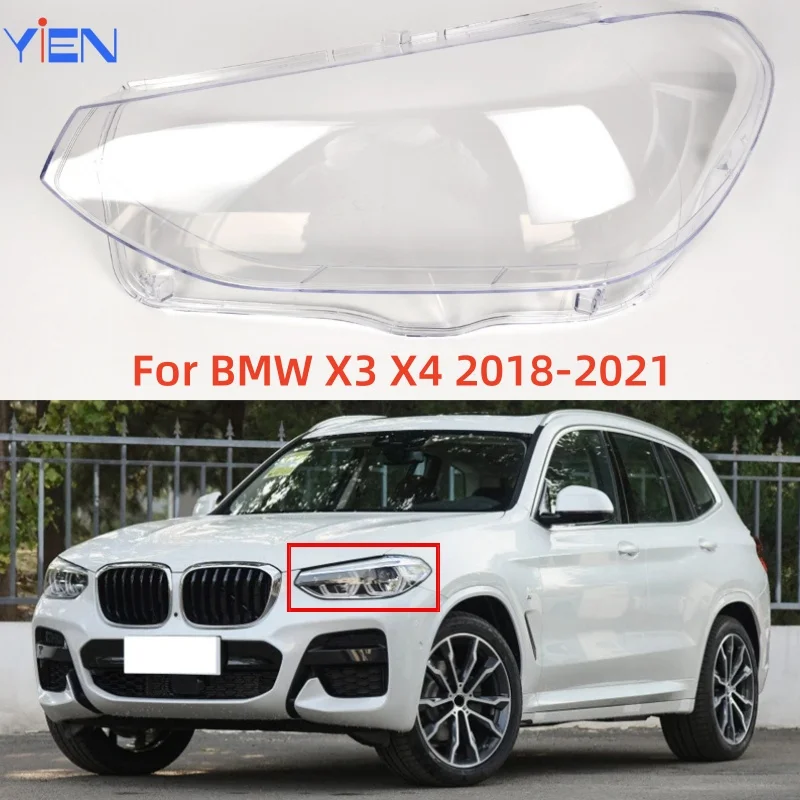 For-BMW-X3-X4-2018-2019-2020-2021-Headlights-Cover-Front-Headlamps ...