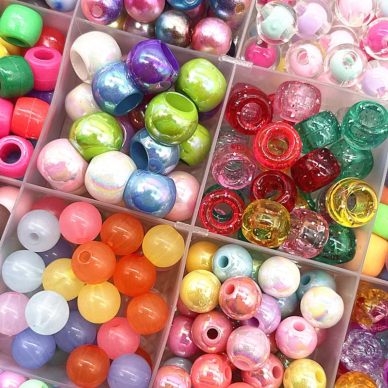 6mm 8mm 10mm Color Mixing Round Charms Acrylic Beads Loose Spacer Beads ...