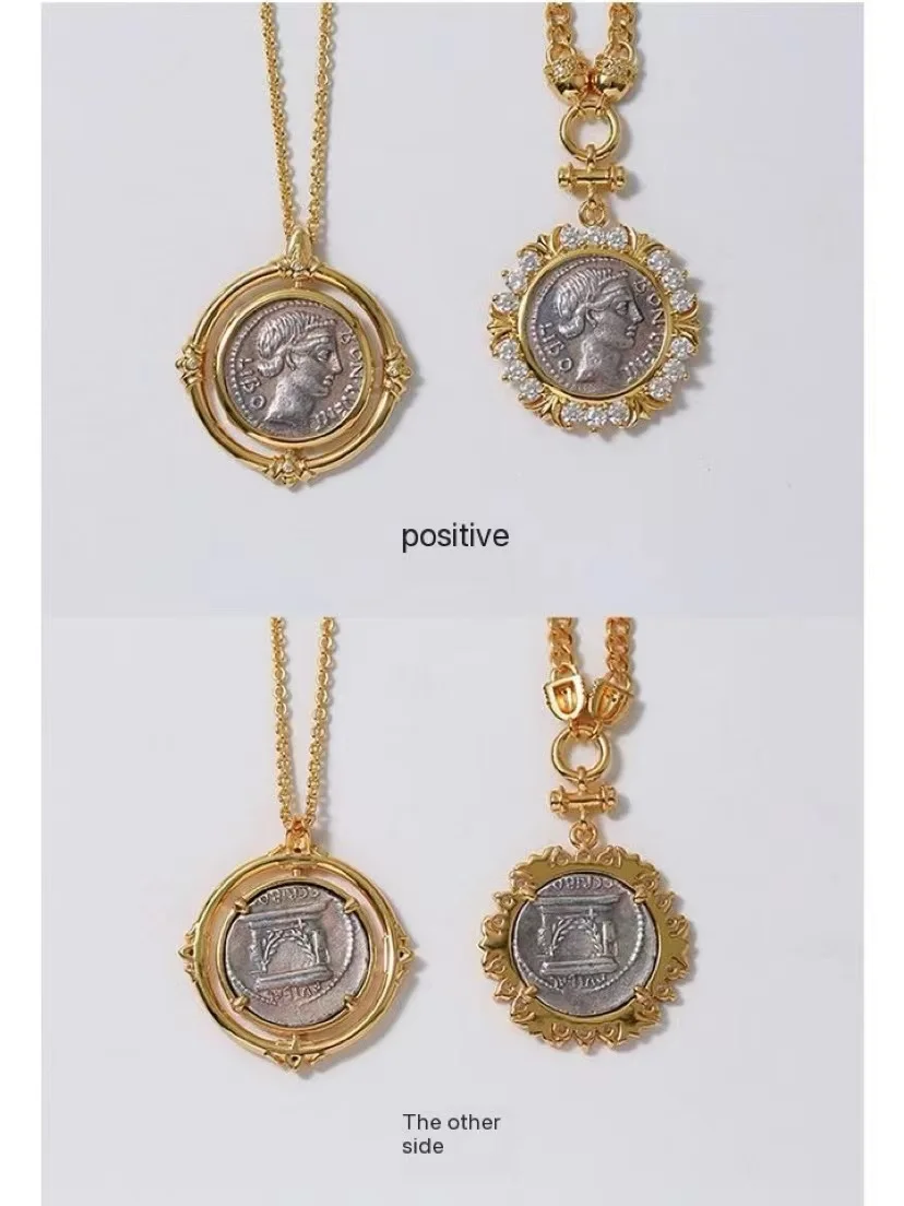 Ancient-Roman-Lucky-Goddess-925-Silver-Antique-Silver-Coin-Necklace ...