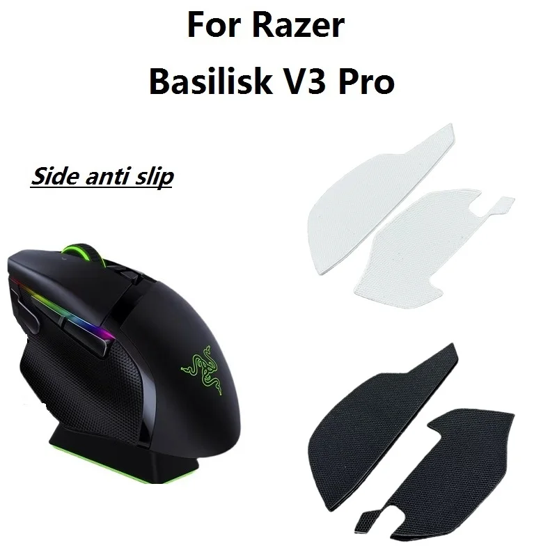 Razer Basilisk V3 Pro 유선/무선 마우스용 측면 미끄럼 방지 3M 스티커 교체 예비 부품 포함 ...