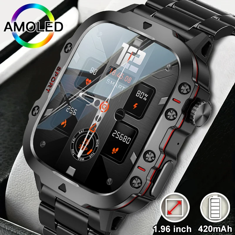 New Military Smart Watch Men IP68 5ATM Outdoor Sports Fitness Tracker ...