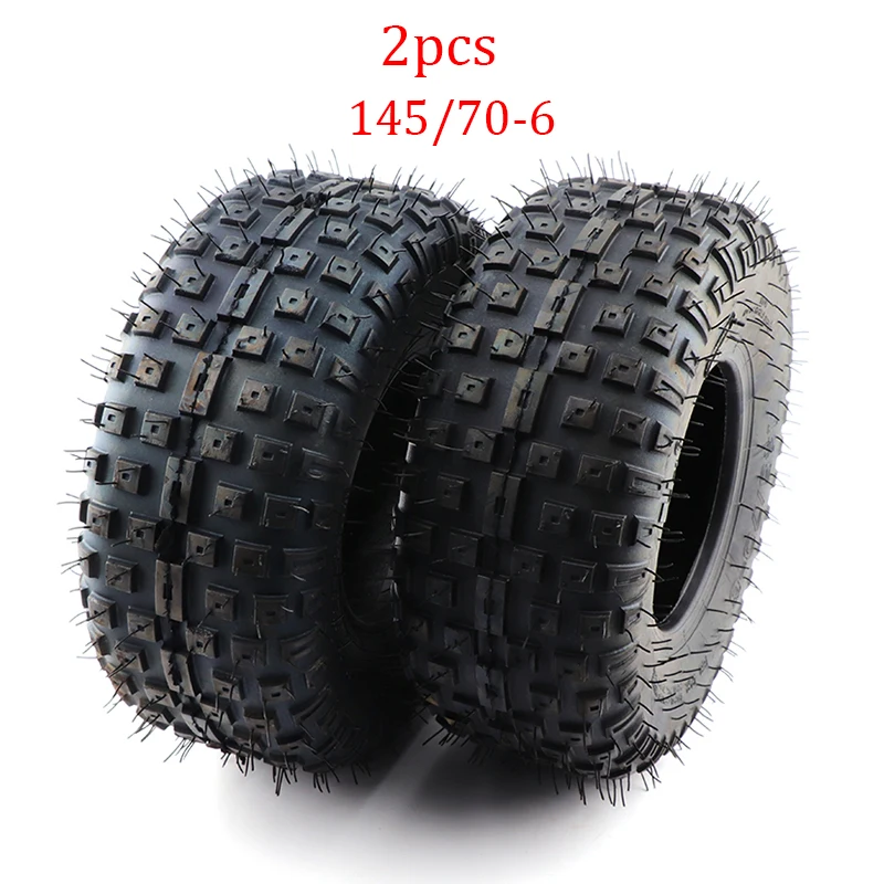 2pcs/lot of 6 Inch ATV Tire 145/70-6 four wheel vehcile Fit for 50cc ...