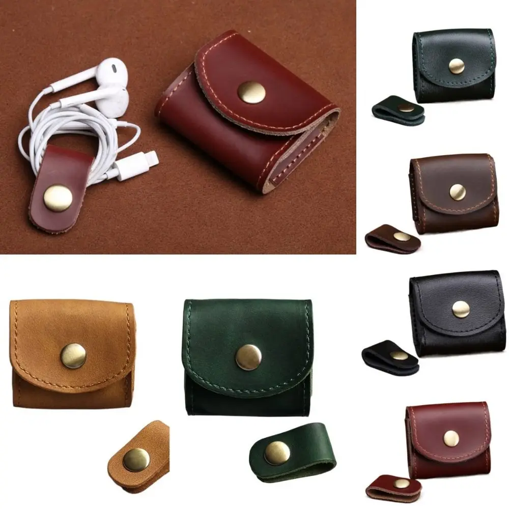 Mini-Leather-Data-Cable-Storage-Box-Solid-Color-Coin-Purse-Headphone ...
