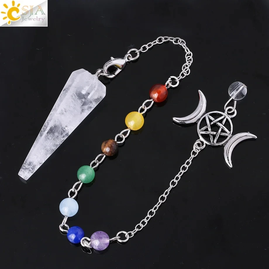 CSJA-Natural-Stone-Pendulum-Spiritural-Witch-Pendulums-Pink-Quartz ...