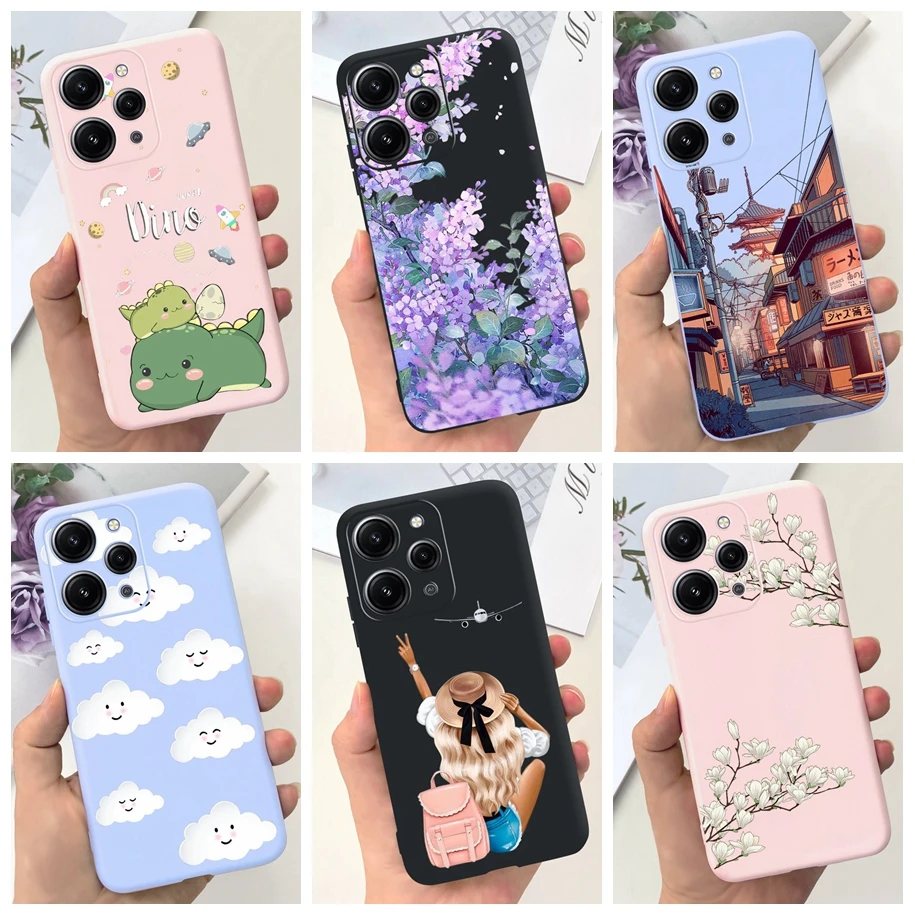 For-Xiaomi-Redmi-12-Case-Global-Phone-Cover-Popular-Flower-Slim ...
