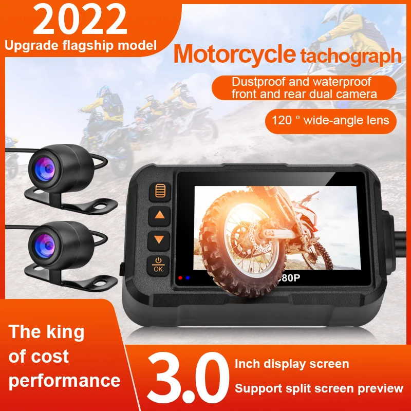 SE60-Waterproof-Motorcycle-Dash-Cam-Front-Rear-Camera-3-inch-Display ...