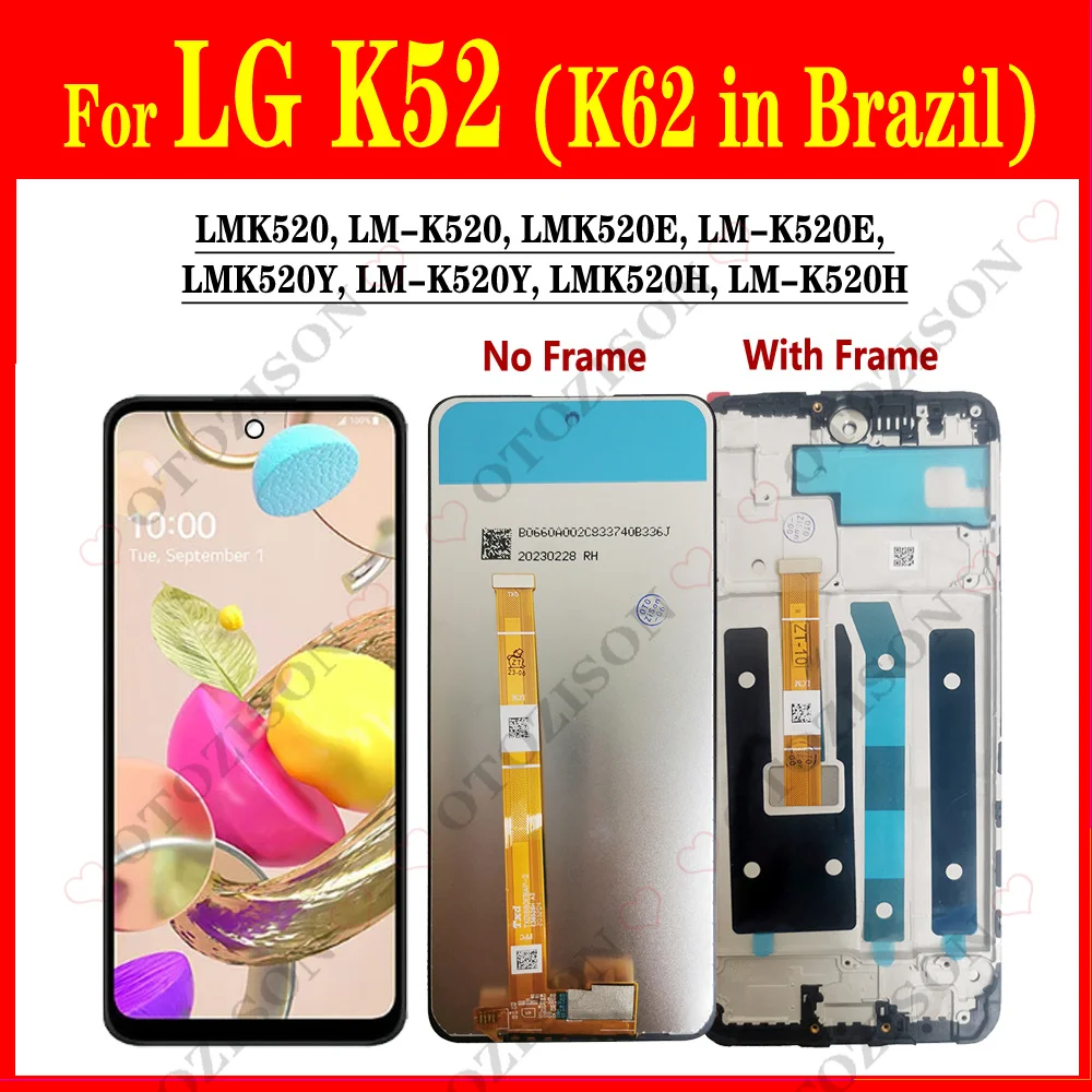 Tela-lcd-para-lg-k52-6-6-polegadas-com-moldura-lm-k520-lmk520h-lmk520y ...