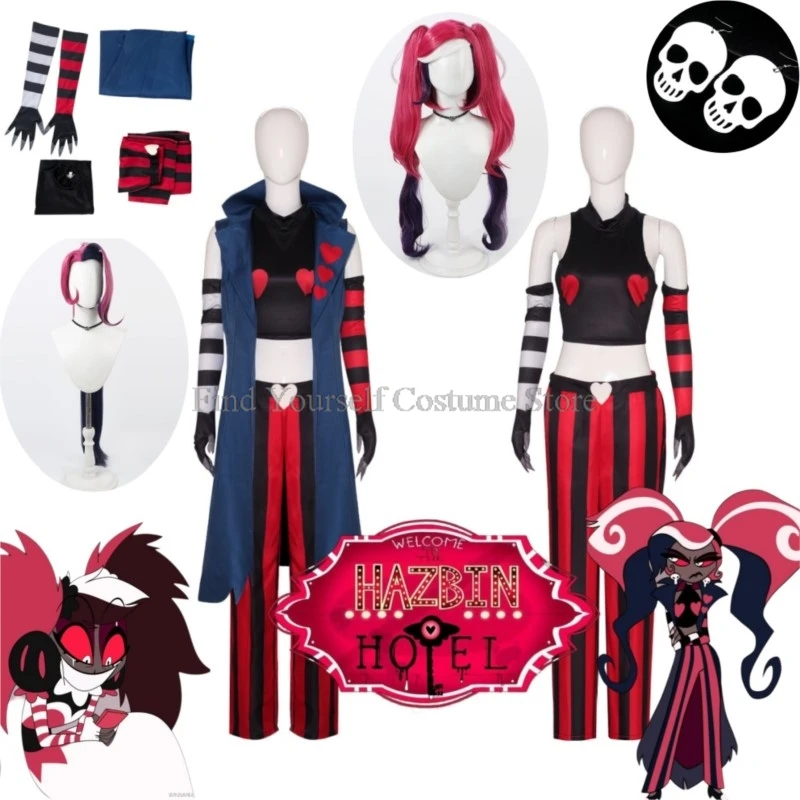 Hazbin-Velvette-Hotel-Cosplay-Outfit-Costume-Wig-Earring-3V-Vees-VVV ...