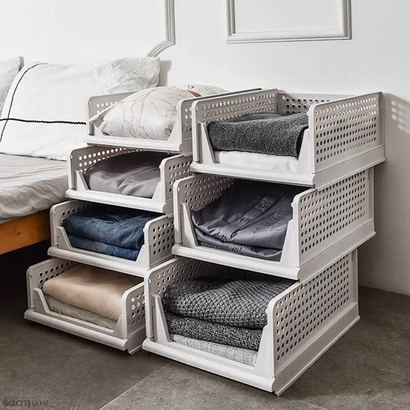 Wardrobe-Closet-Clothes-Organizer-Stackable-Drawer-Shirt-Storage-Basket ...