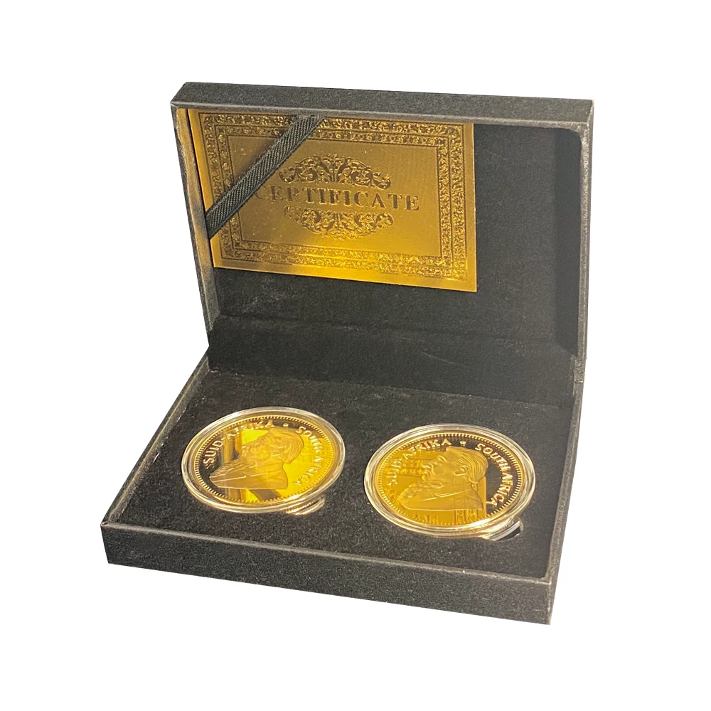 W-Two-Coin-Box-1967-South-Africa-Krugerrand-1OZ-Gold-Coin-Paul-Kruger ...