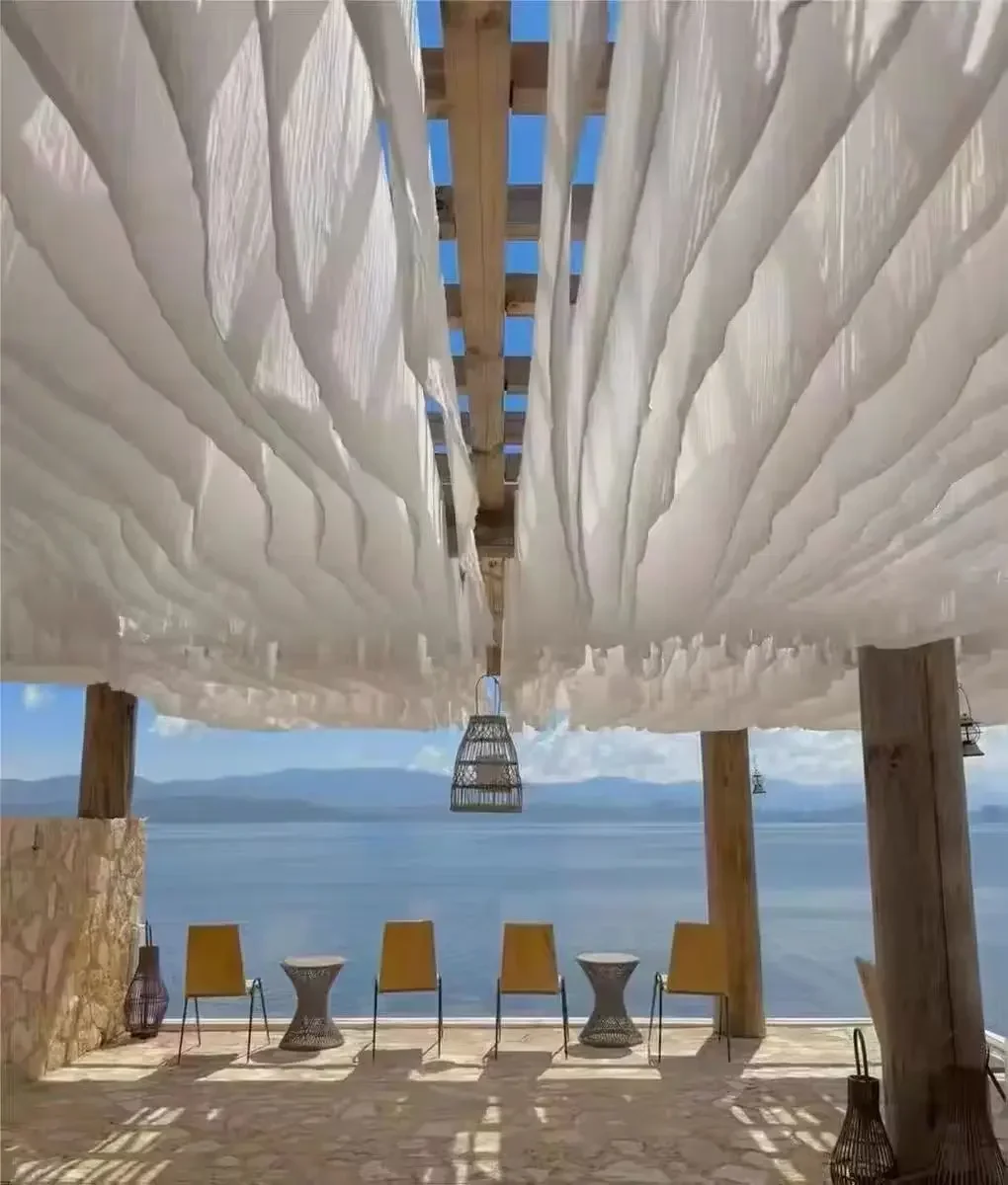 Rainbow Wind-Driven Gauze Curtain, Outdoor Party Ceiling Decoration ...