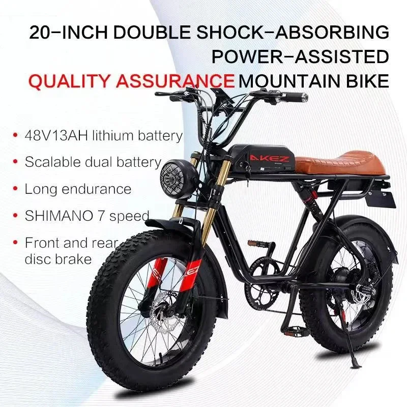 AKEZ-S2-Electric-Bike-750W-Motor-48V13AH-Lithium-battery-45KM-H-Adult ...