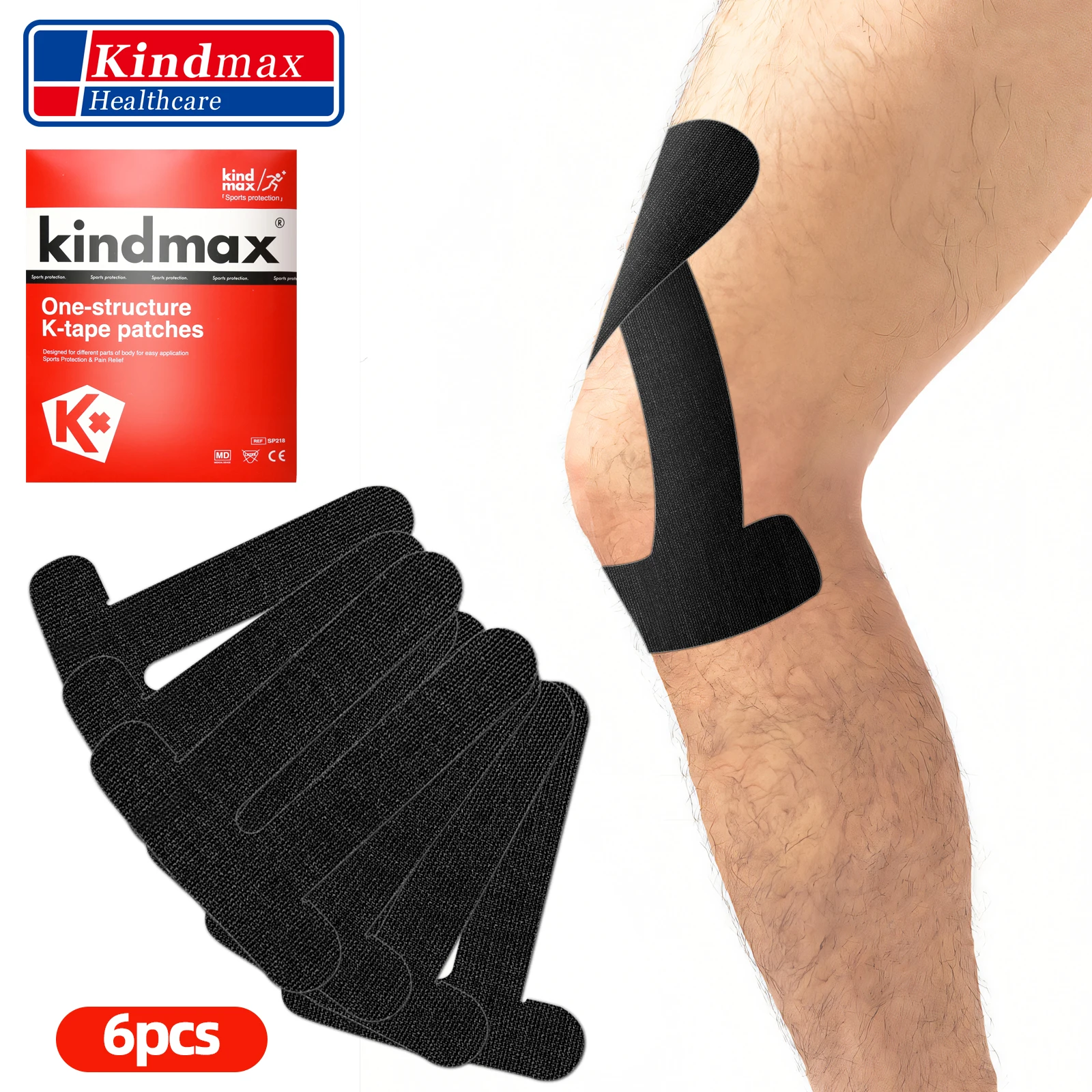 Kindmax-Pre-Cut-Kinesiology-Tape-6-Pcs-for-Knee-Ankle-Sports-Protection ...