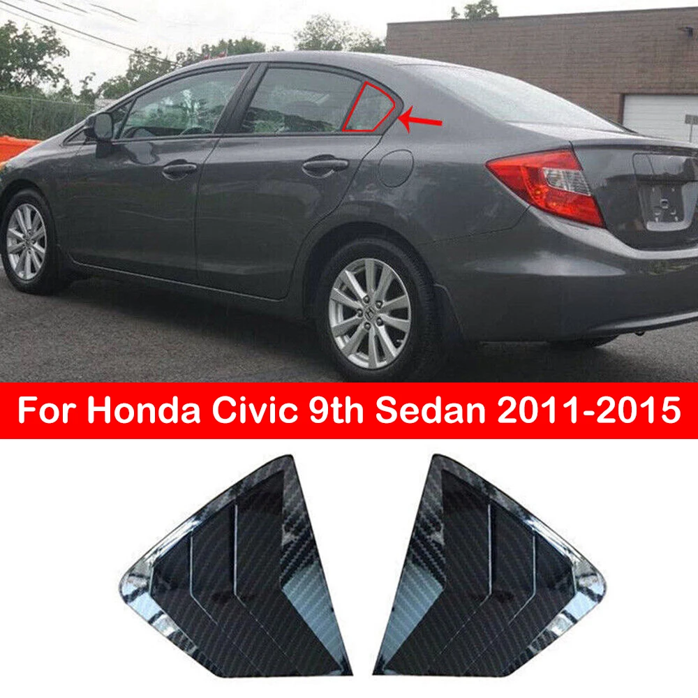 For-Honda-Civic-9th-Sedan-2011-2015-Car-Rear-Louver-Window-Side-Shutter ...
