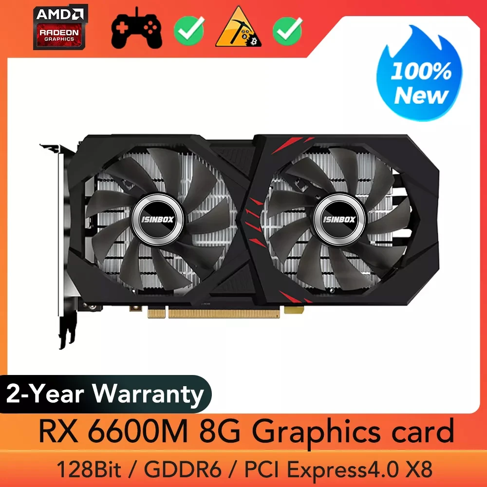 Rx 6600m placa gráfica 8 gb 128bit gddr6 placa de vídeo do jogo para ...