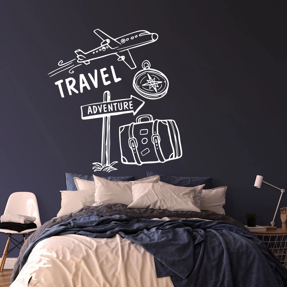 Modern-Adventure-Time-Travel-Wall-Sticker-Living-Room-Explore-Airplane ...
