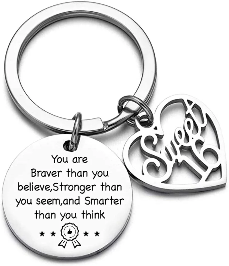 Sweet 16 Keychain, Sweet Sixteen Jewelry Birthday Gift for Girls ...