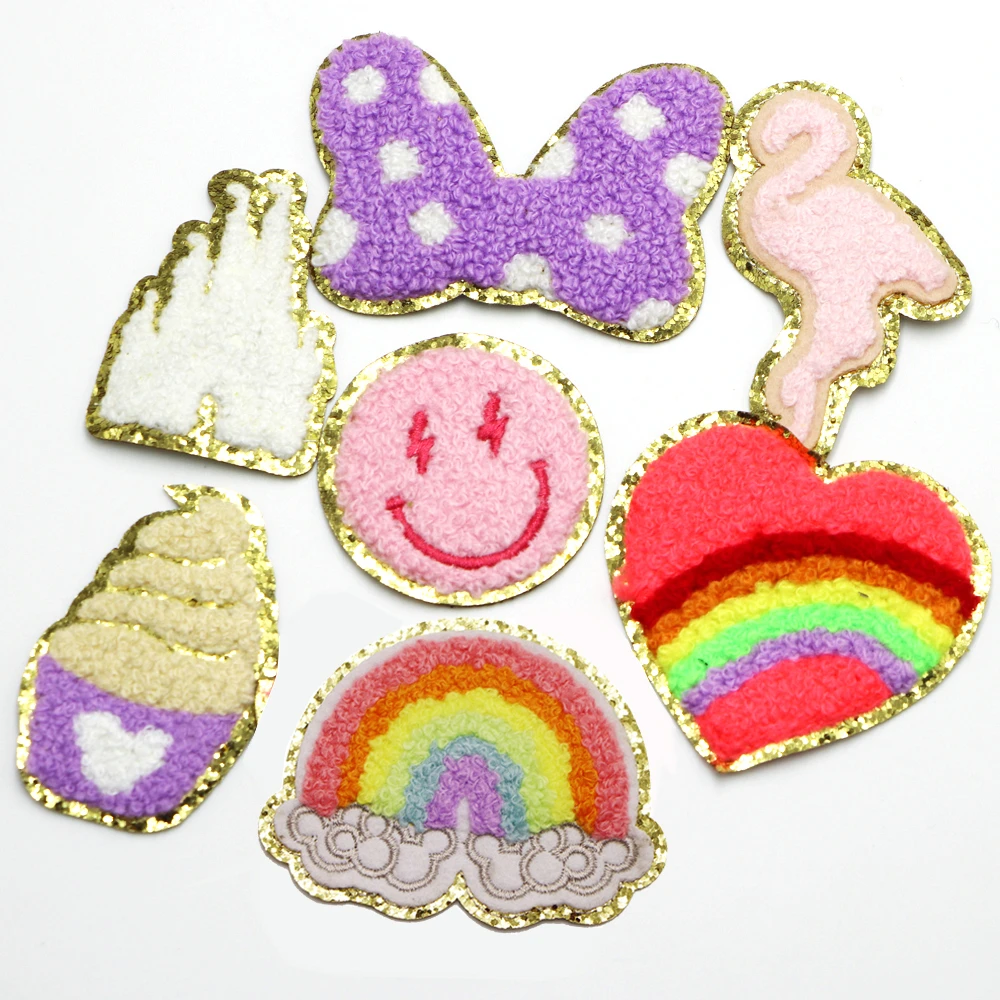 Chenille Iron Embroidery Patch | Chenille Clothes Sticker | Iron ...