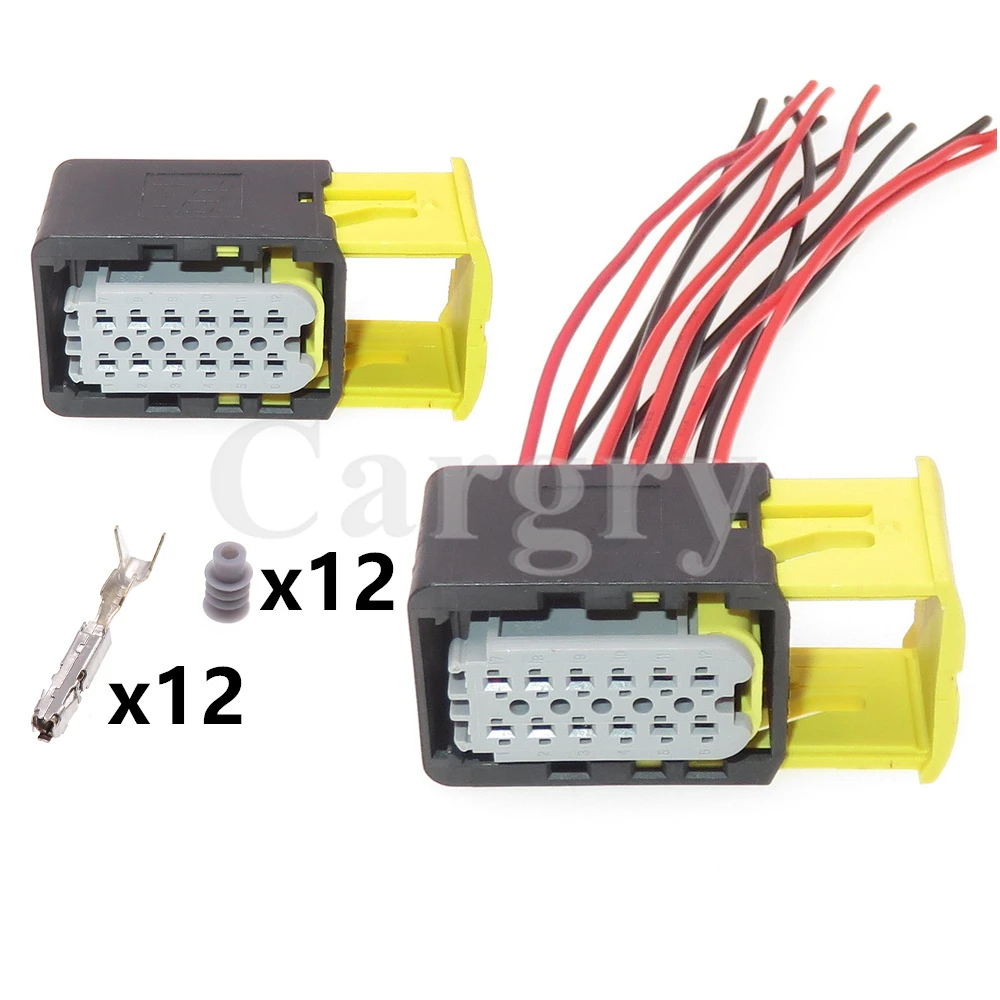 1 Set 12P 2-1703639-1 Car Waterproof Connector AC Assembly Automobile ...