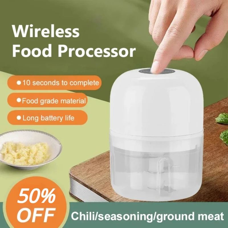 250ml Wireless Electric Garlic Press mixer Garlic Masher Grinder ...