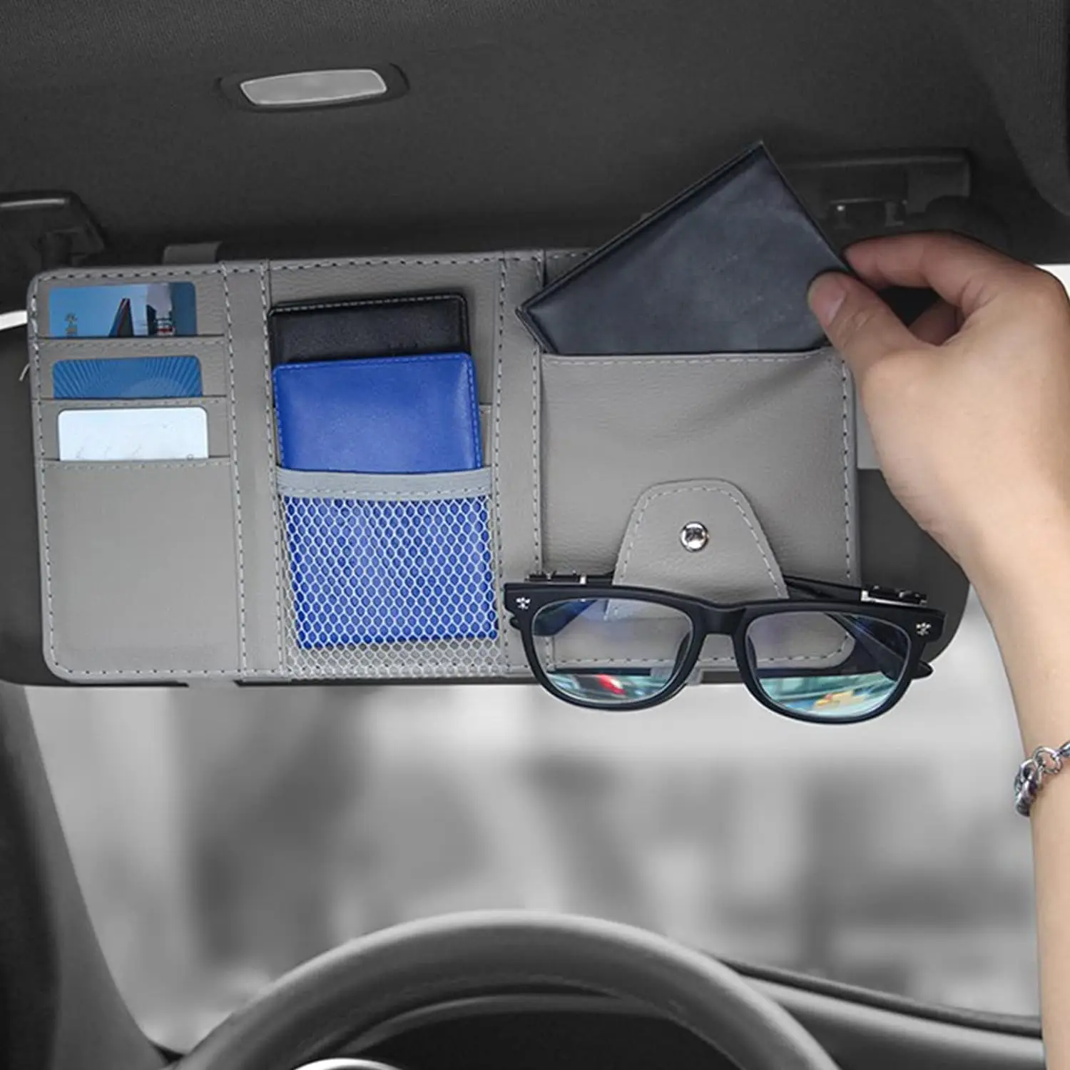 Car-Sun-Visor-Organizer-Pocket-Storage-Pouch-Holder-Multi-Pocket-Auto ...