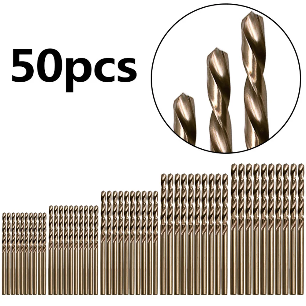 50pcs-set-M35-Cobalt-Steel-Twist-Drill-Bits-Extremely-Heat-Resistant ...