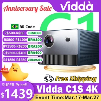 Vidda-Proyector 3D C1S 4K, Triple láser, MEMC, HDR, 3840x2160, 240Hz, 1600 lúmenes Ansi, para ...