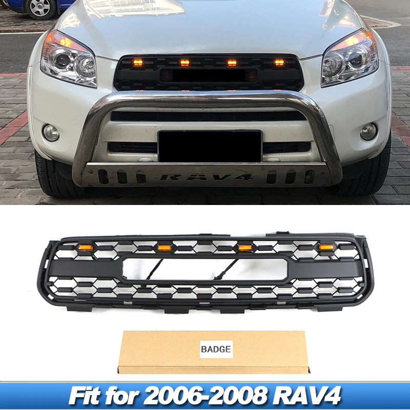 Fit-for-TOYOTA-RAV4-2006-2007-2008-grille-with-LED-lights-front-bumper ...