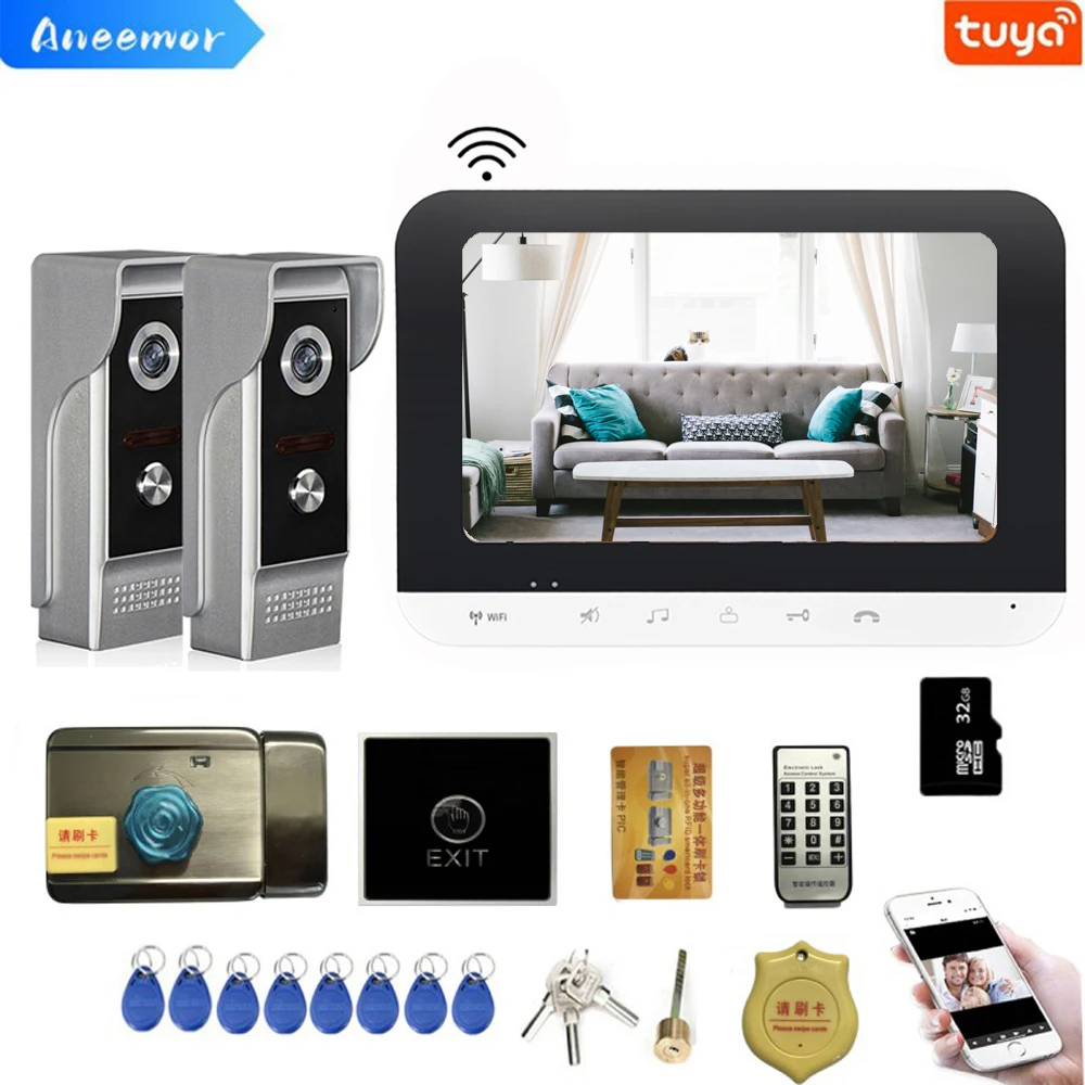 Intercomunicador de vídeo WiFi com trava elétrica, porteiro visual sem ...