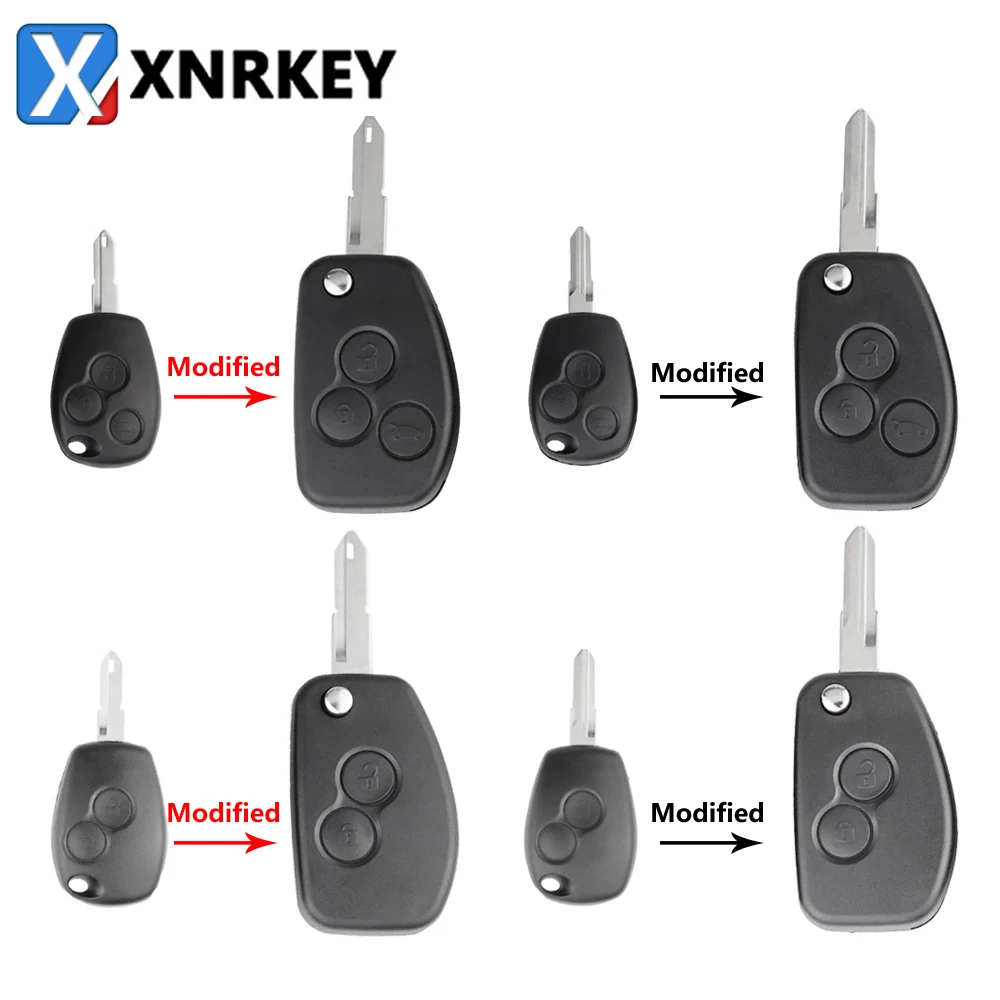 Xnrkey Flip Folding Remote Car Modified Key Case For Renault Megane 2/3 ...