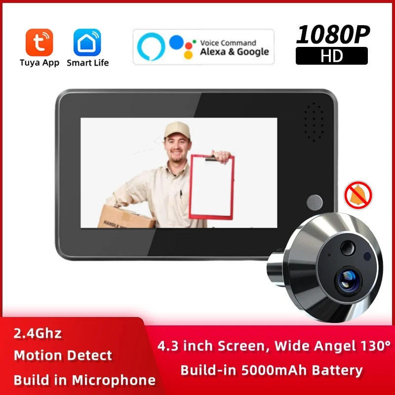 2023-Mini-Peephole-camera-Tuya-Smart-130-Wide-Angle-1080P-Wireless-Hot ...