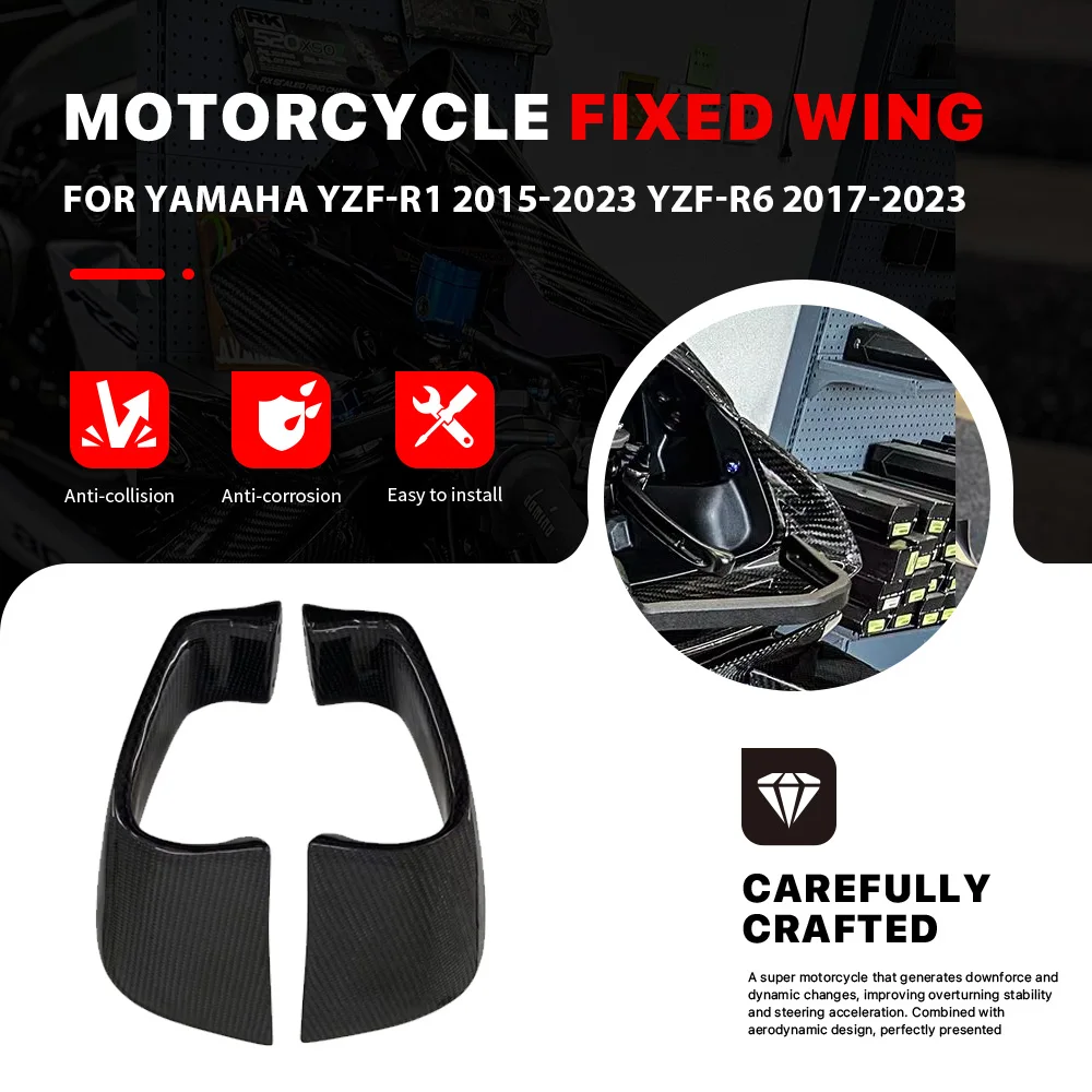 Motorcycle Fixed Wing Spoiler For Yamaha YZF R1 YZF-R1 YZFR1 2015-2023 ...