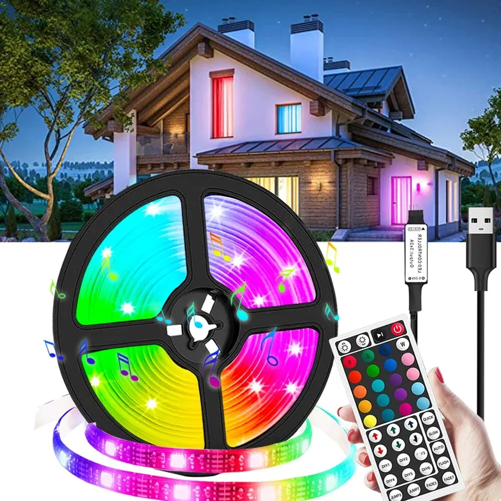 Led-Lights-for-Bedroom-Colorful-Strip-Lights-with-Remote-Control-and ...