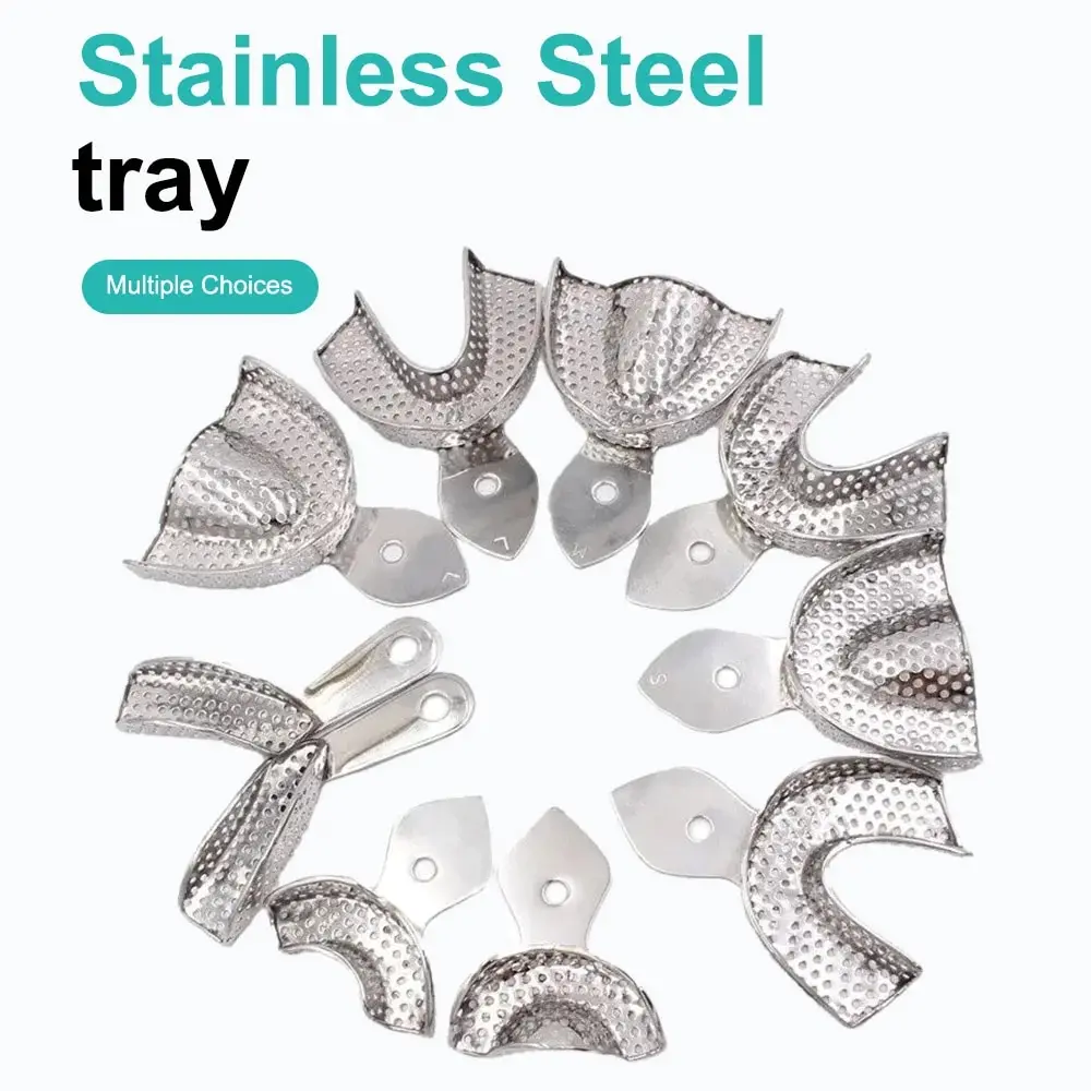 2Pcs-Stainless-Steel-Dental-Impression-Trays-Upper-Lower-Teeth-Holder ...