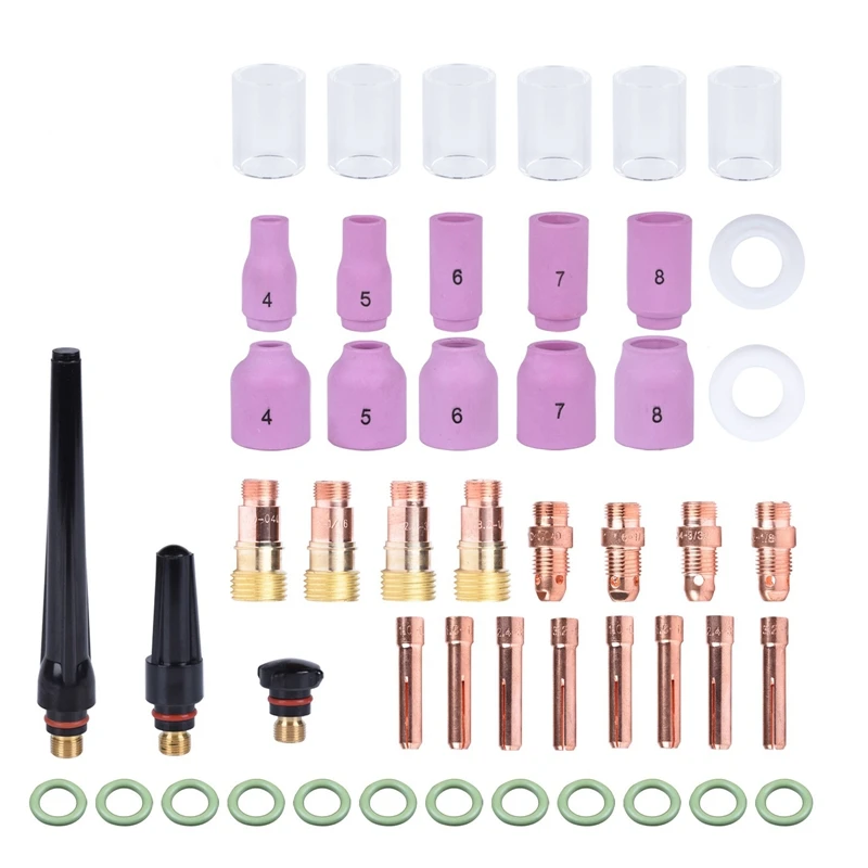 49Pcs-TIG-Welding-Torch-Stubby-Gas-Lens-Replacement-For-WP17-WP18-WP26 ...