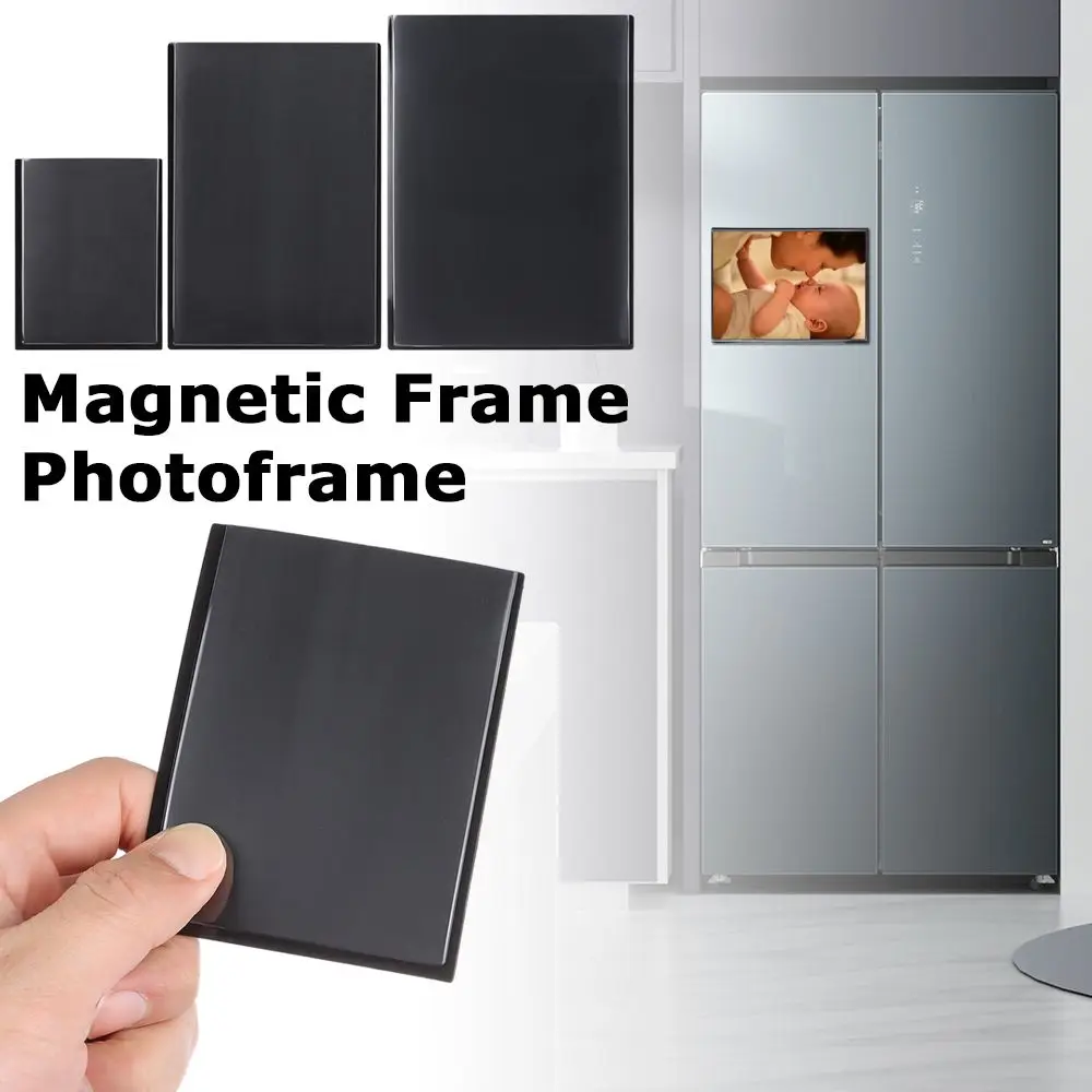 DIY-Black-Magnetic-Photo-Frame-Fridge-Refrigerator-Magnet-Picture-Frame ...